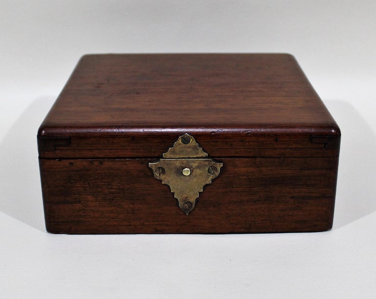 Large English Compass in Fitted Mahogany Case at 1stDibs