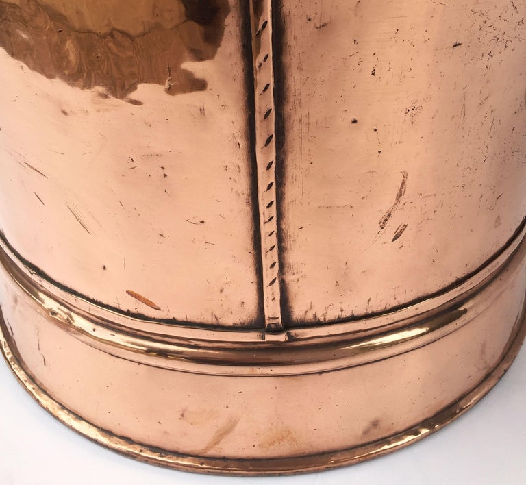 Large English Copper Urn or Bin with Hinged Lid For Sale at 1stDibs