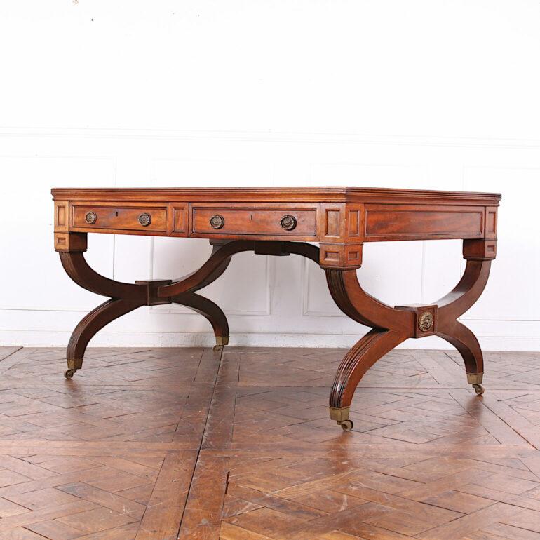 Large English Early 19th Century Library Table For Sale at 1stDibs