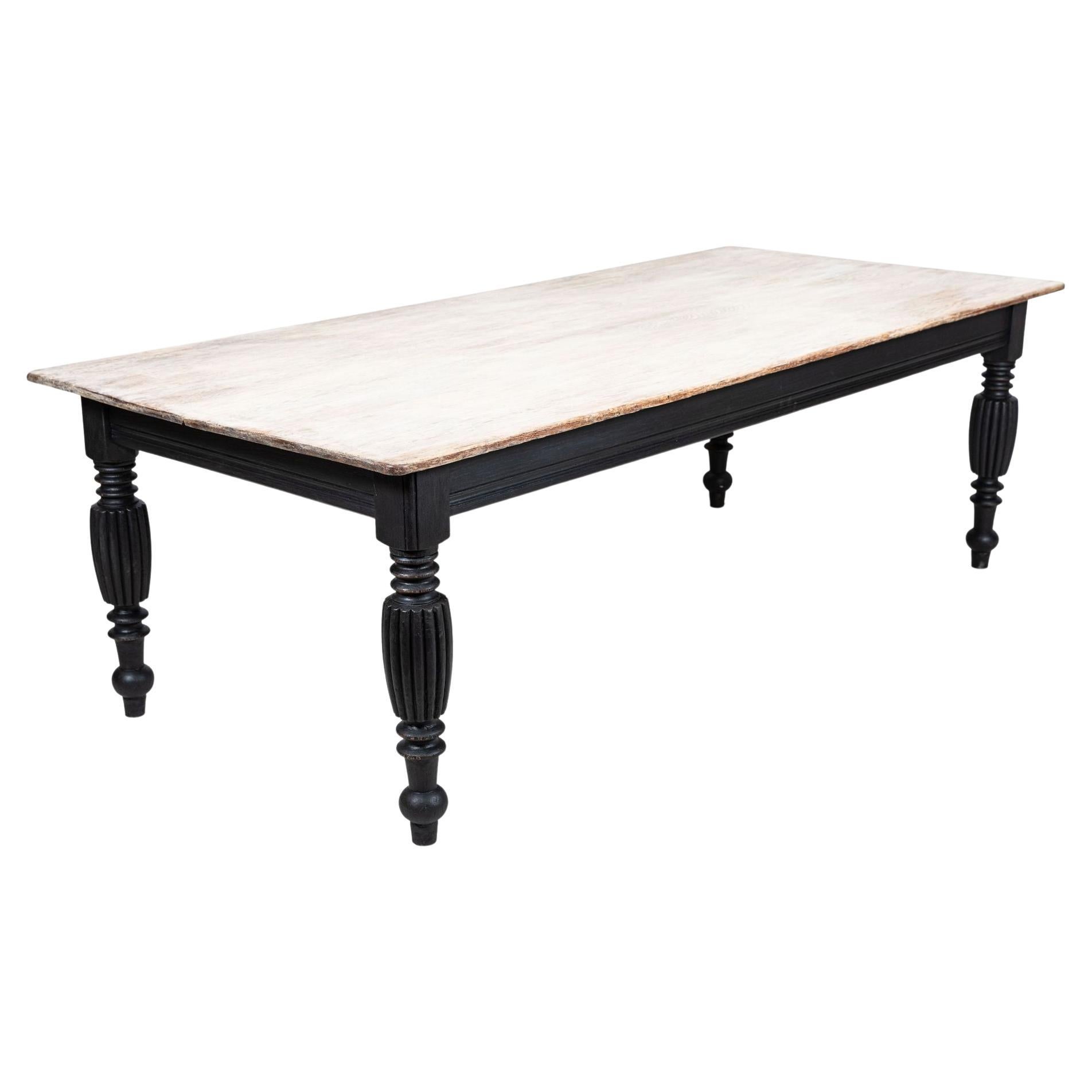 Large 8 Foot Long Wood Dining Table at 1stDibs