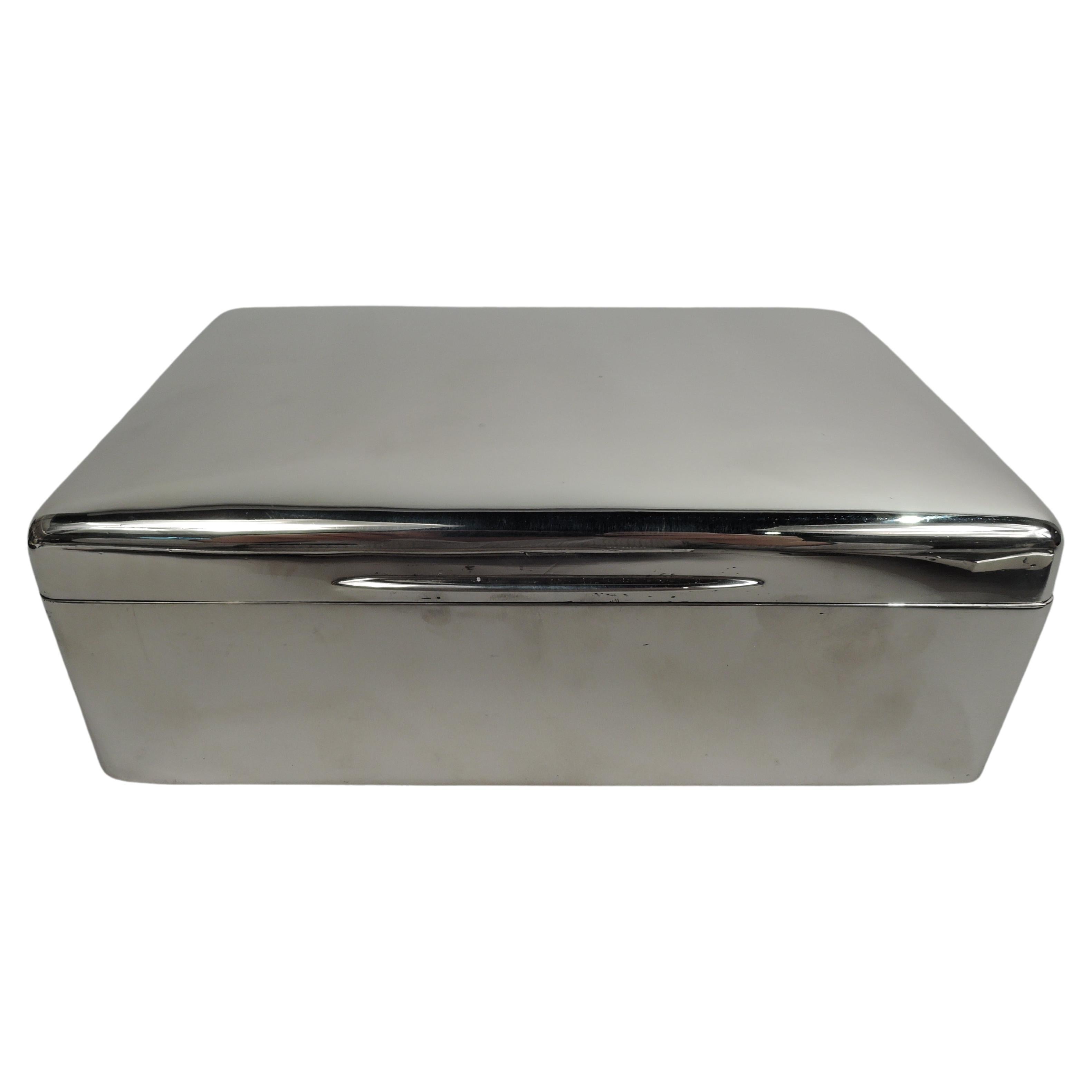 Large Antique English Sterling Silver Box For Sale at 1stDibs