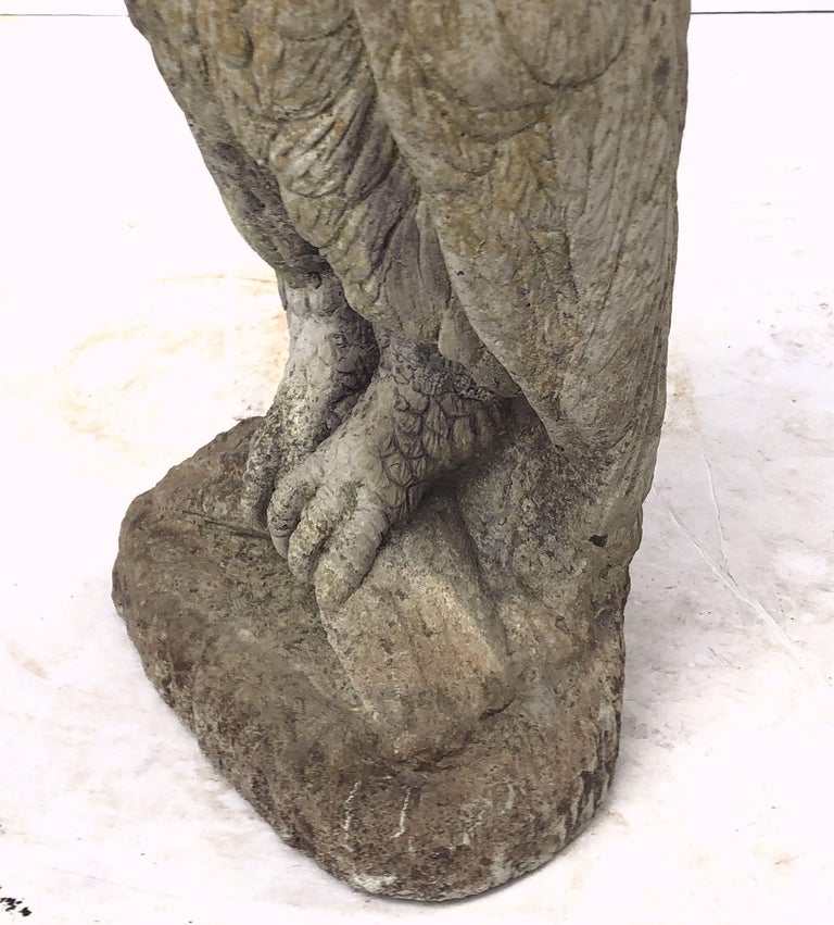 Large English Garden Stone Owl Statues with Glass Eyes 'Individually ...