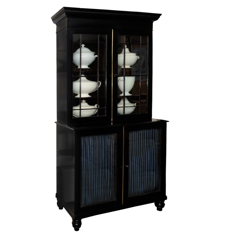 Large English George III Ebonised Library Bookcase, circa 1780 For Sale ...