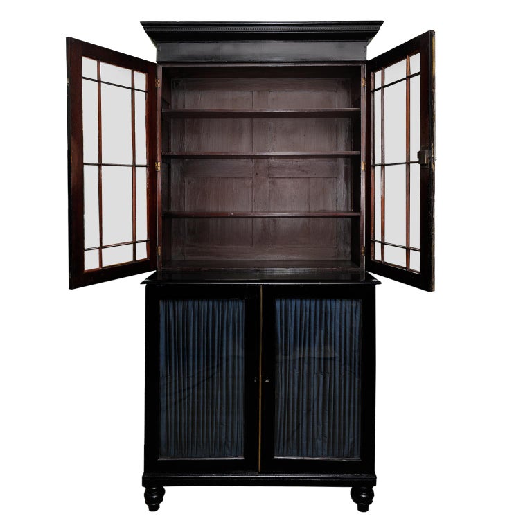 Large English George III Ebonised Library Bookcase, circa 1780 For Sale ...