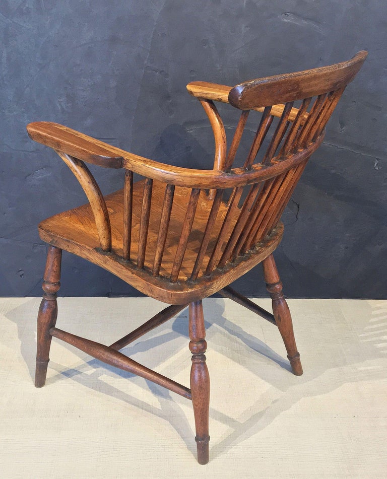 Large English High Back Windsor Armchair at 1stDibs