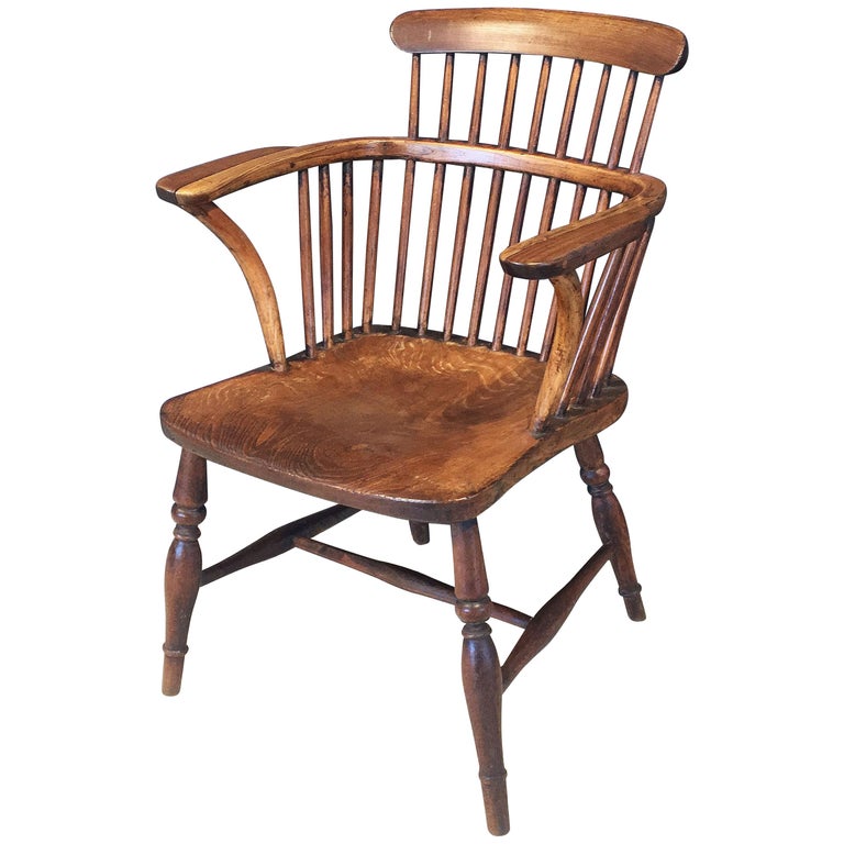 Large English High Back Windsor Armchair at 1stDibs