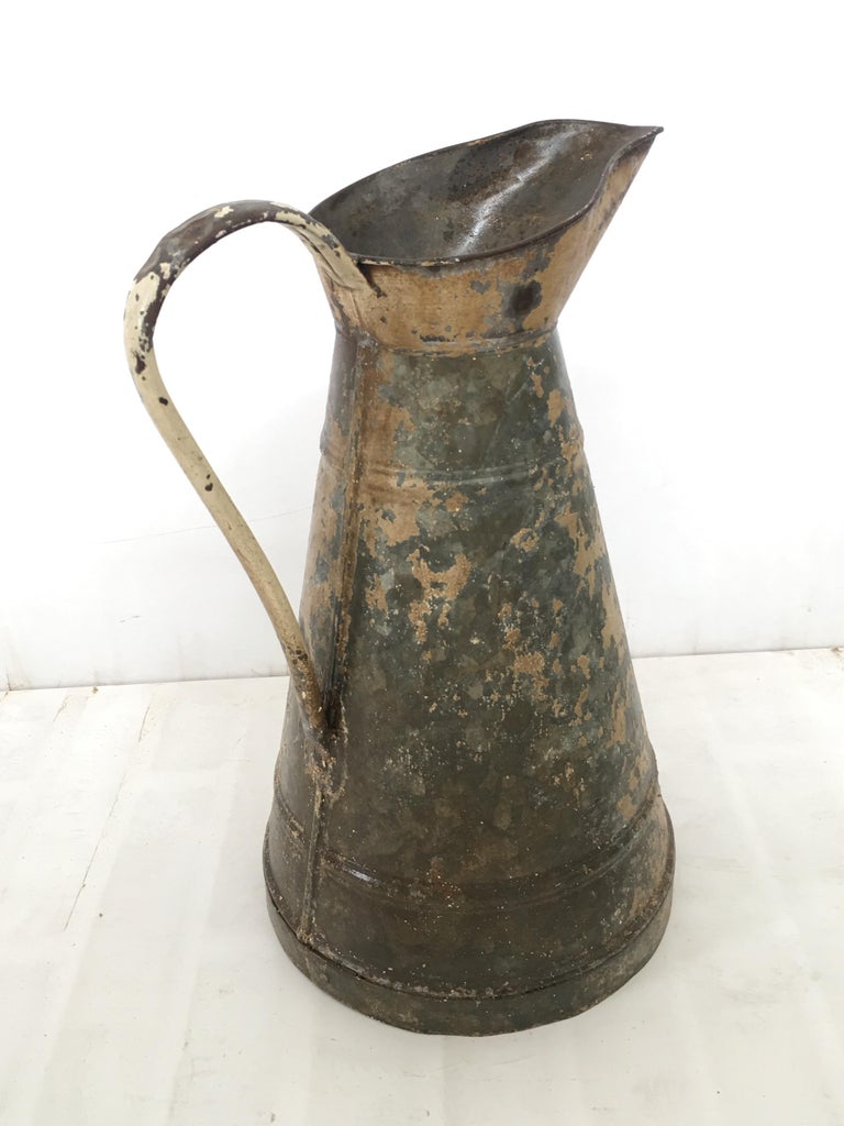 Large English Metal Pitcher, Late 19th Century For Sale at 1stDibs
