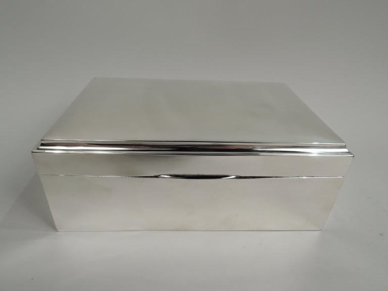 Large English Modern Sterling Silver Box For Sale at 1stDibs