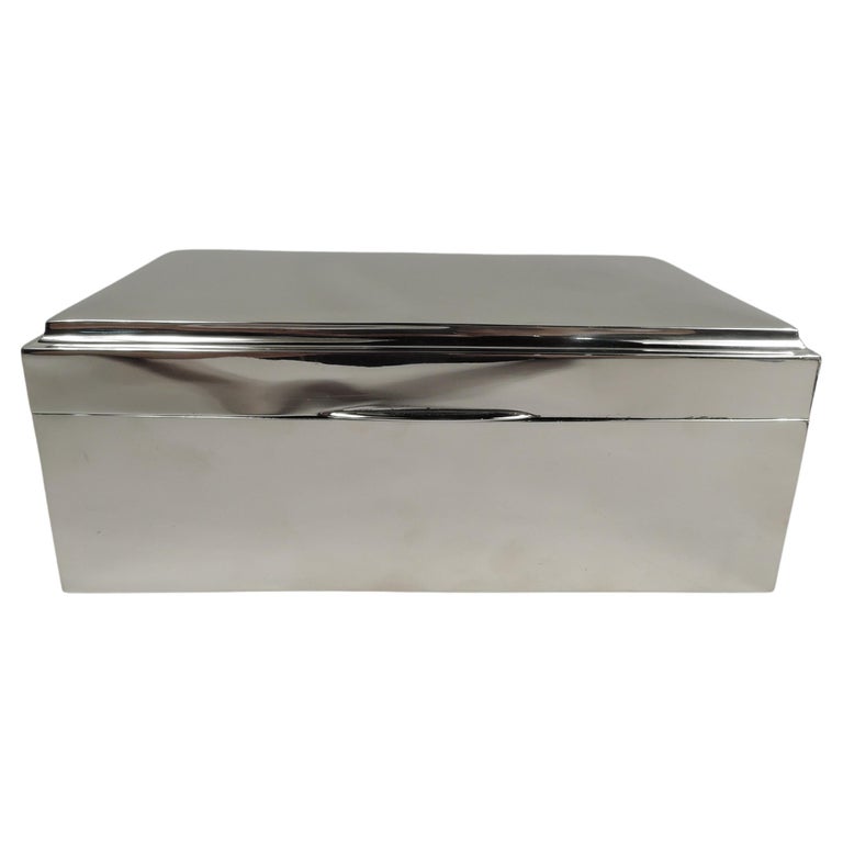 Large English Modern Sterling Silver Box For Sale at 1stDibs