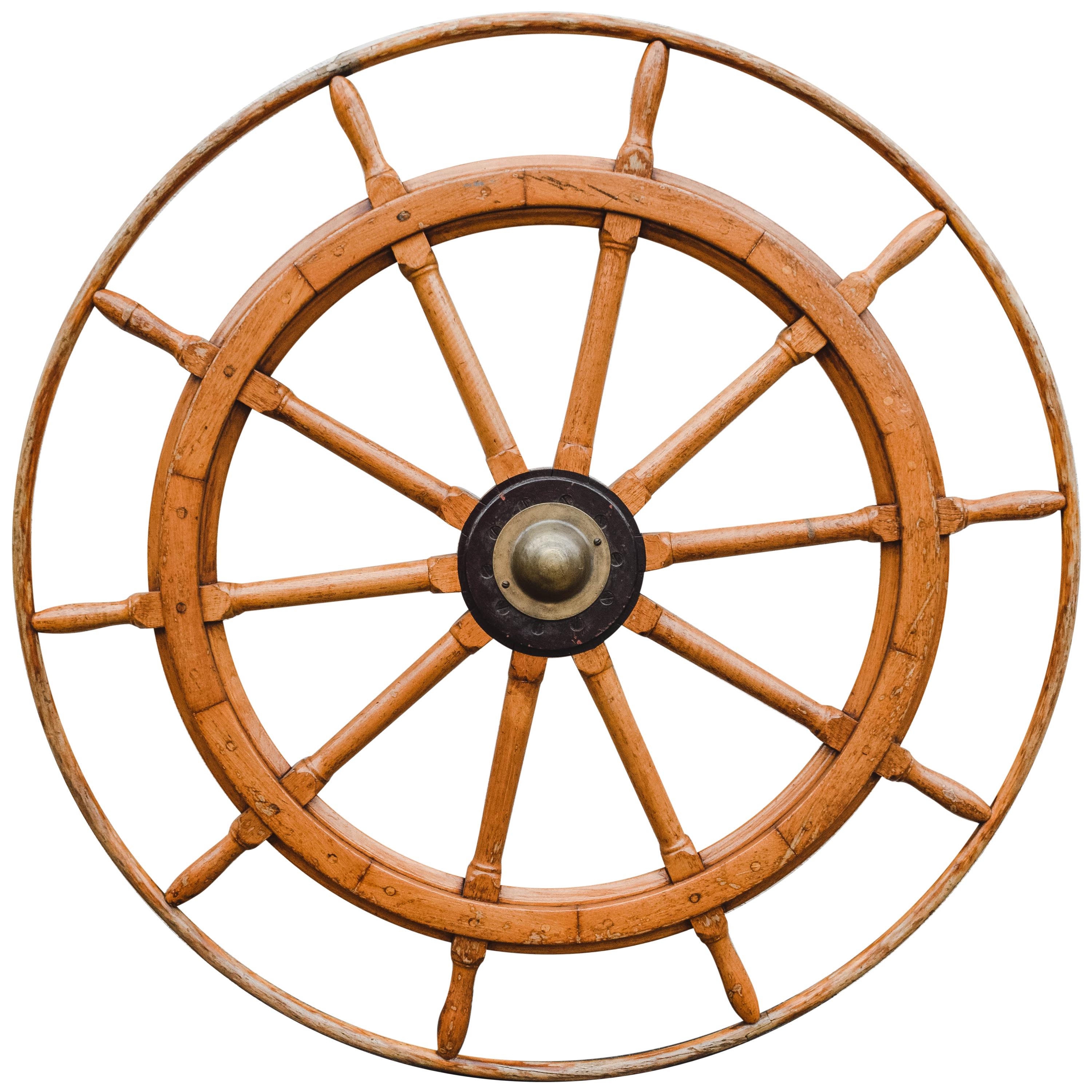 Large English Nautical Wheel at 1stDibs