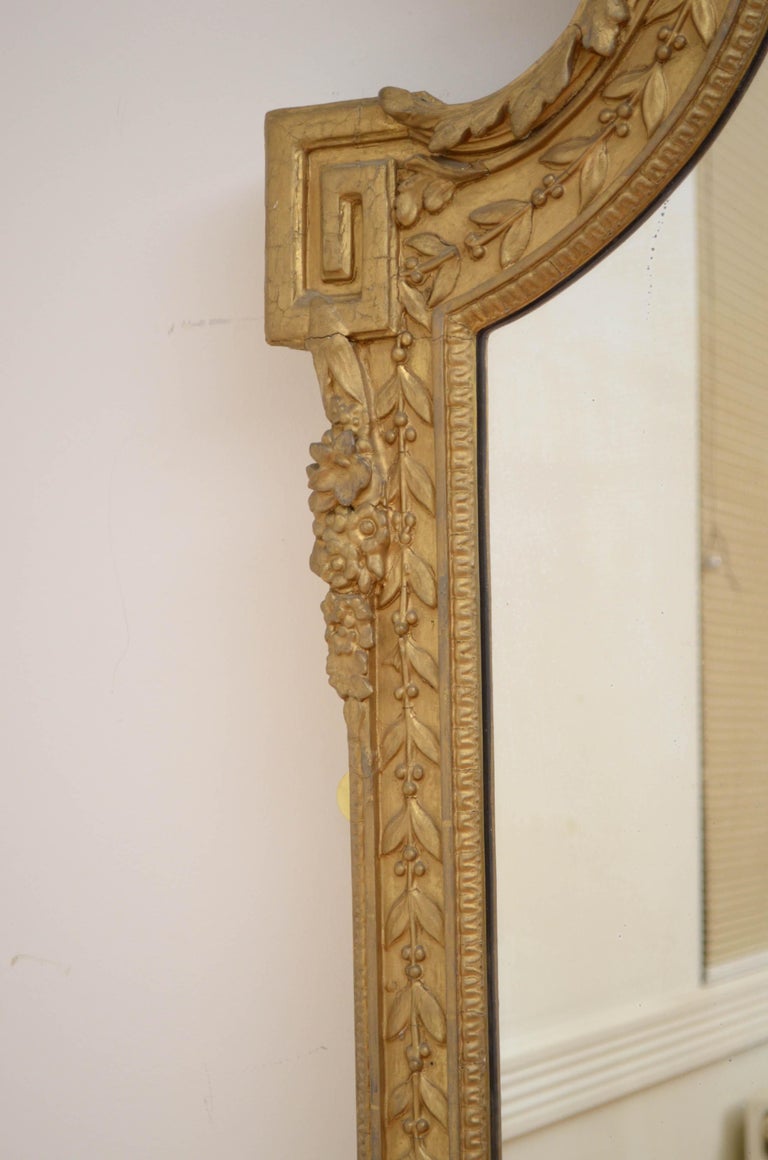 Large English Overmantel Giltwood Mirror For Sale at 1stDibs
