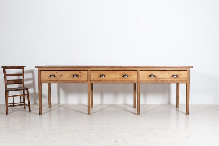 Large English Pine Work/Prep Table/Dresser Base For Sale at 1stDibs