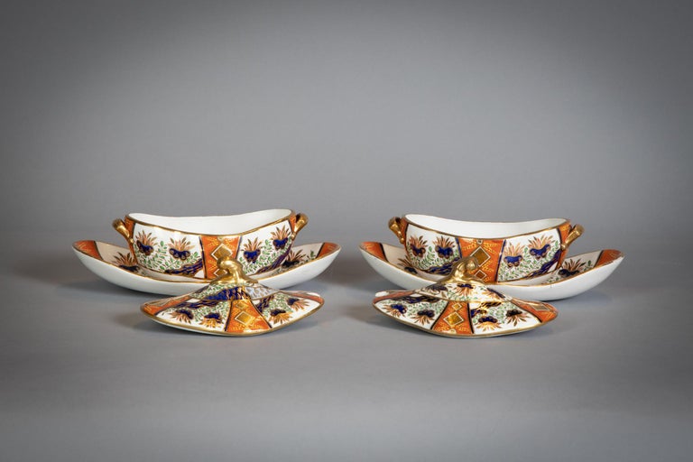 Large English Porcelain Imari Pattern Dessert and Tea Service, Spode ...