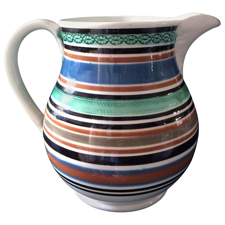 Large English Pottery Mocha Jug, circa 1800-1820 at 1stDibs