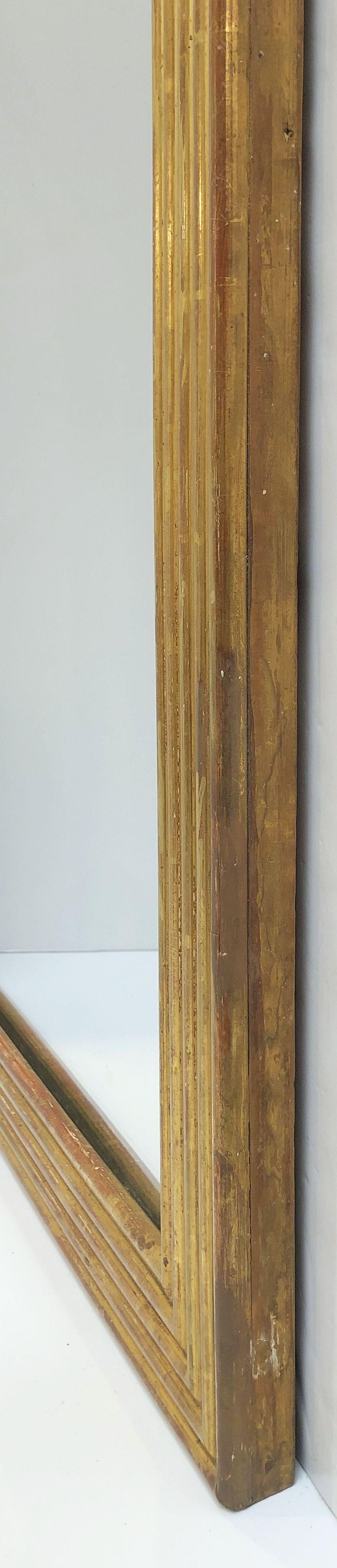 Large English Rectangular Mirror with Ribbed Gilt Frame (H 39 1/2 x W ...