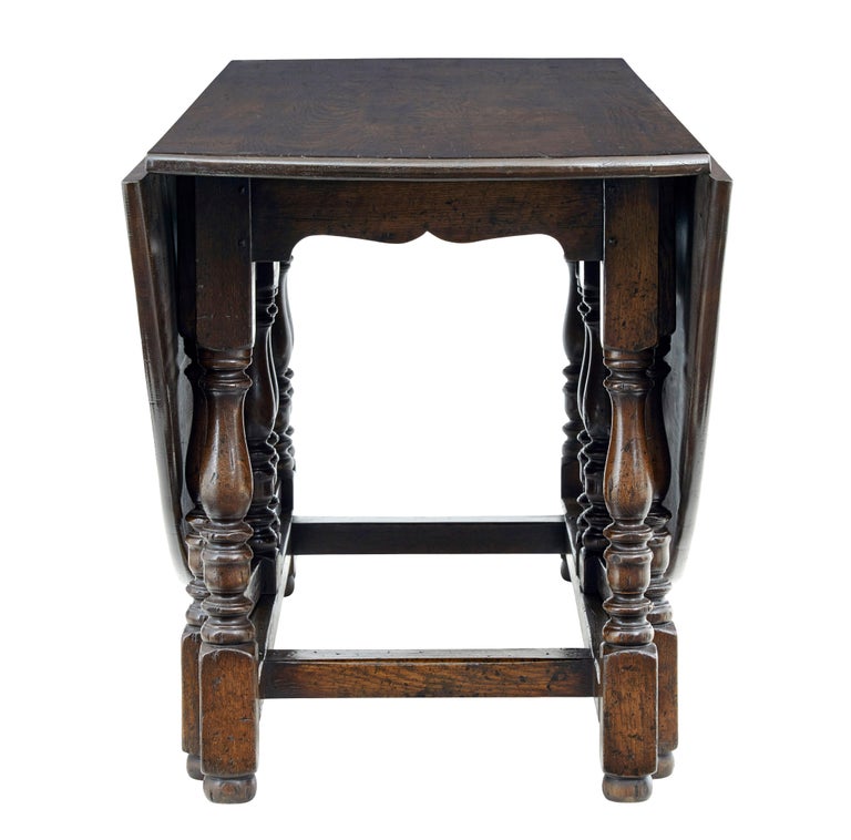 Large English Solid Oak Gateleg Dining Table For Sale at 1stDibs