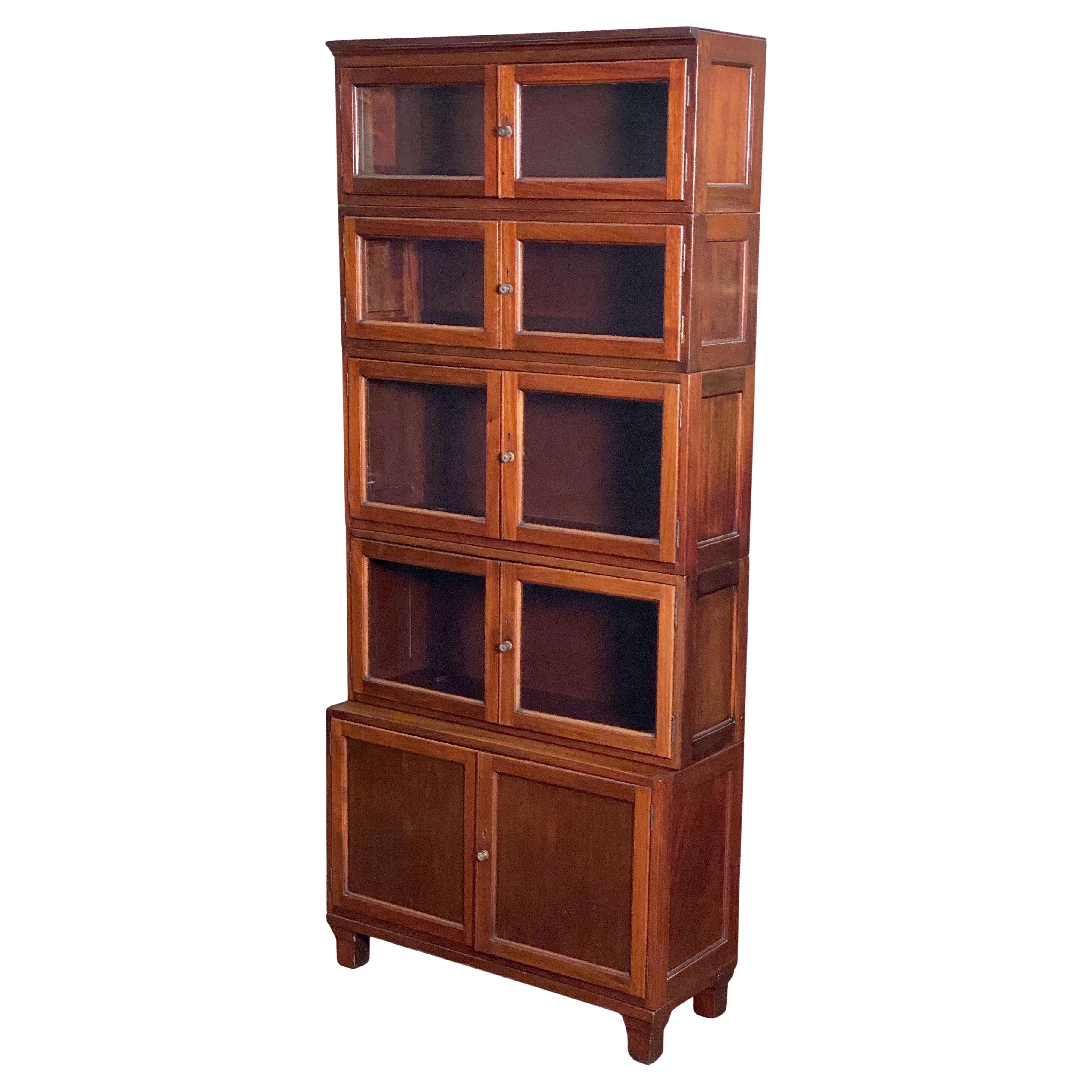 Large English Stacking or Sectional Bookcase of Mahogany for Boots ...