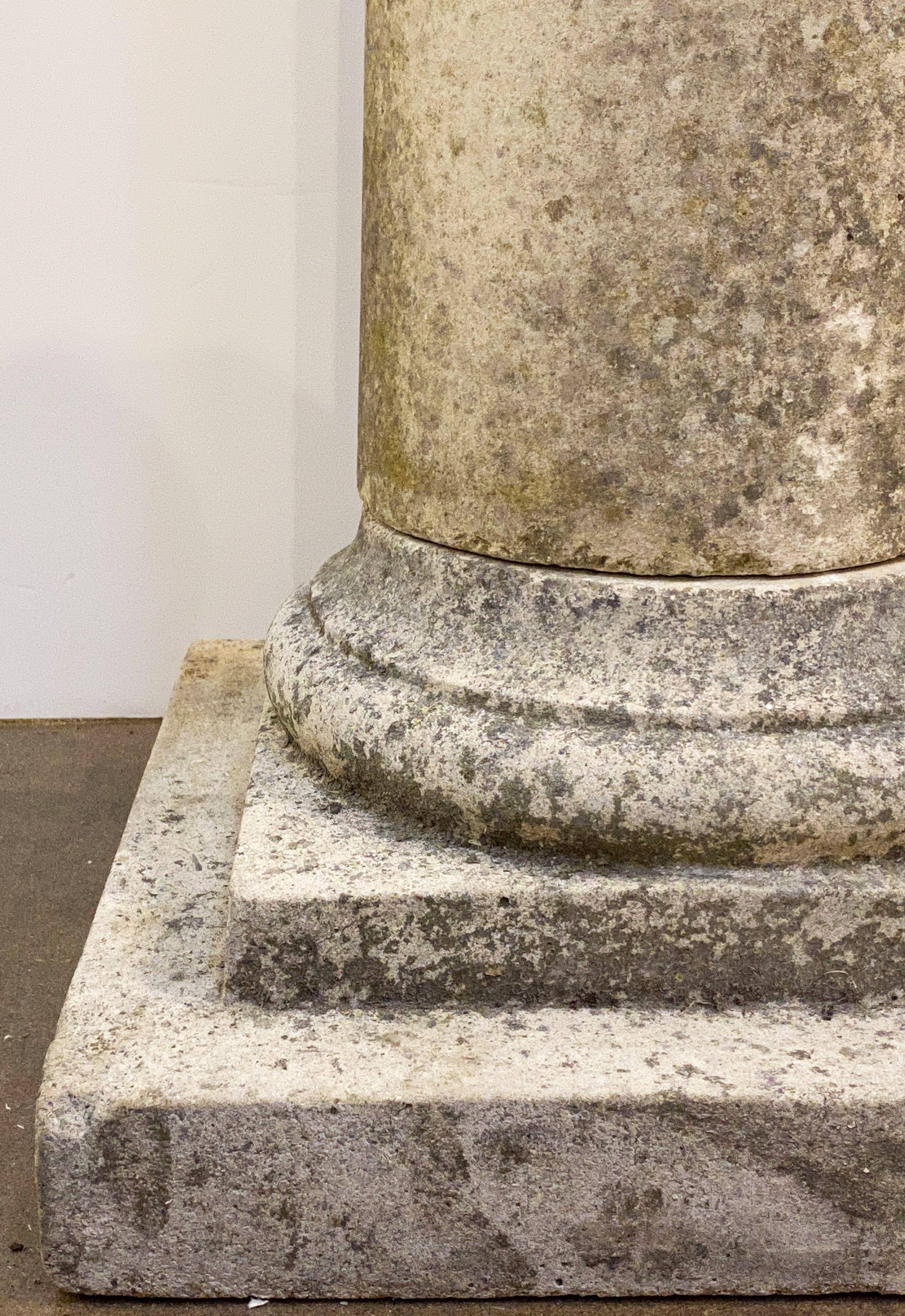 Large English Sundial of Composition Stone with Bronze Dial at 1stDibs