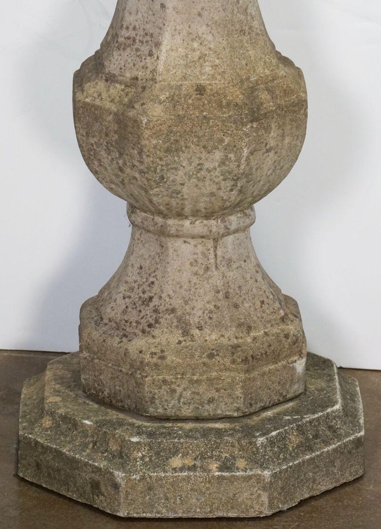 Large English Sundial of Composition Stone with Bronze Dial for the ...