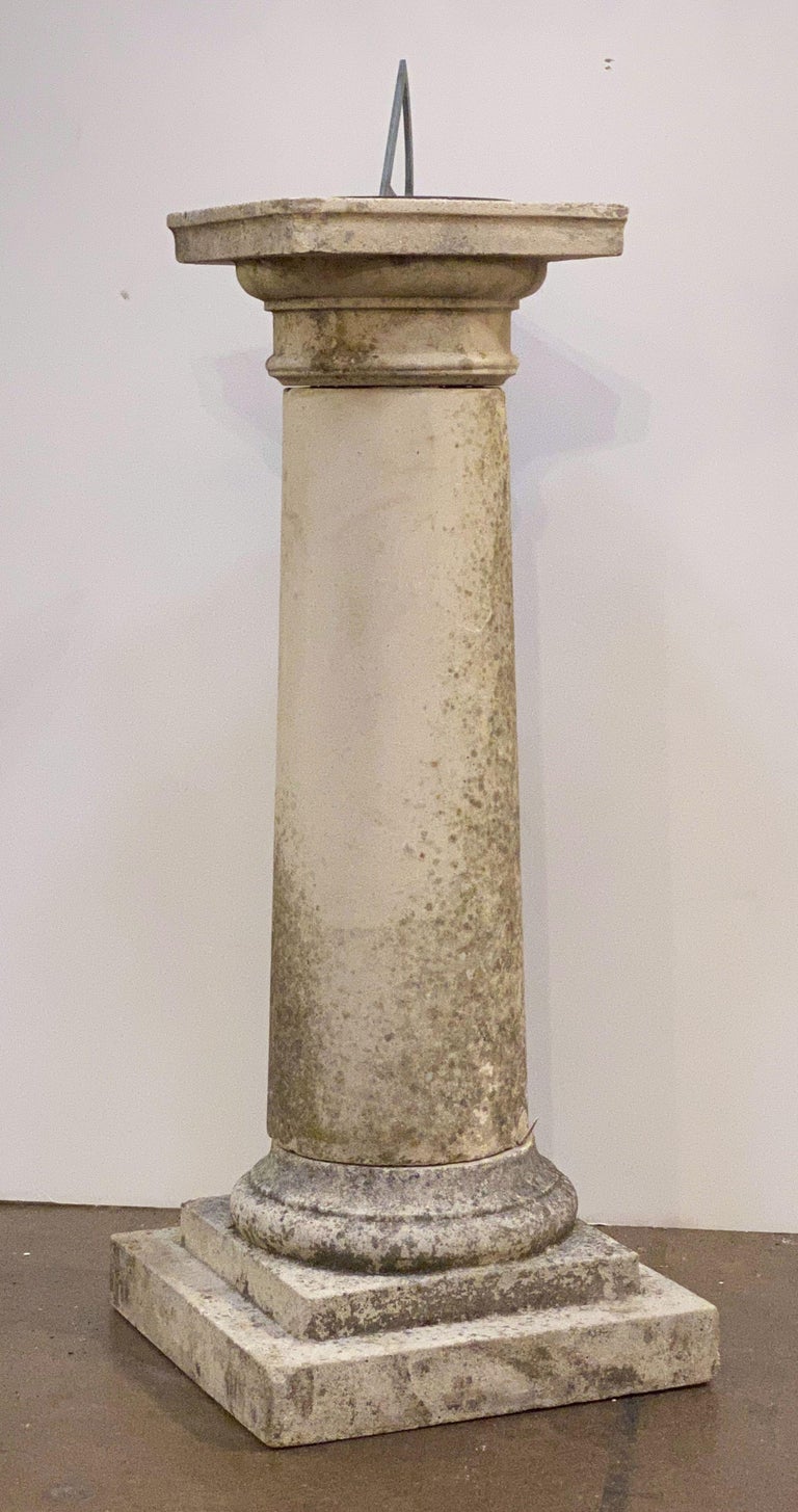 Large English Sundial of Composition Stone with Bronze Dial For Sale at ...