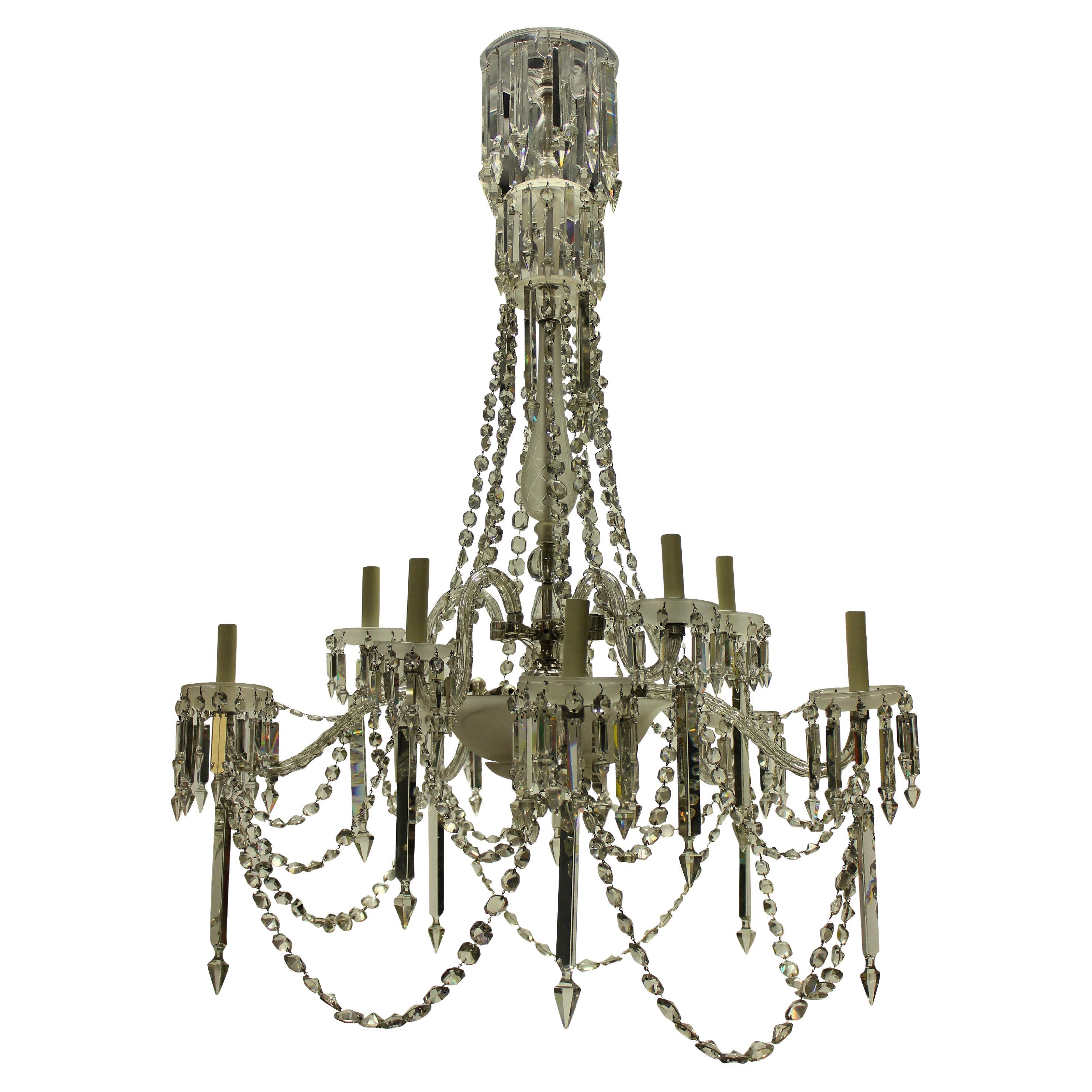 Enameled Overlay Ten-Light Emerald Green Chandelier by F. and C at 1stDibs