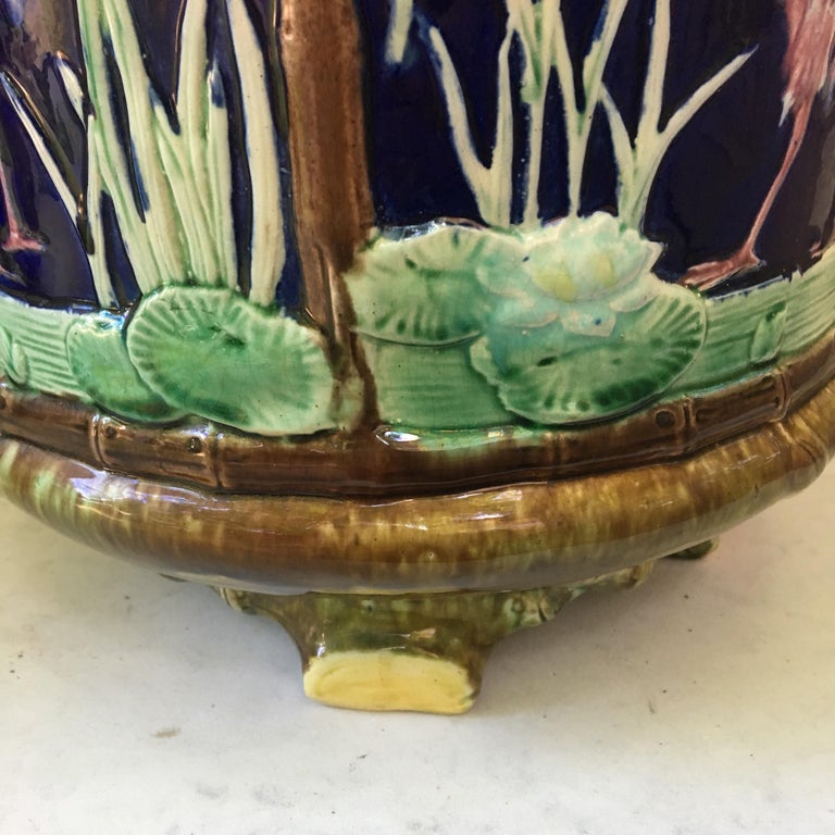 Large English Victorian Majolica Birds Jardinière Thomas Forester ...