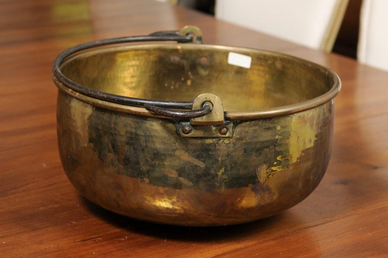 Large English Victorian Period Late 19th Century Brass Vessel with ...