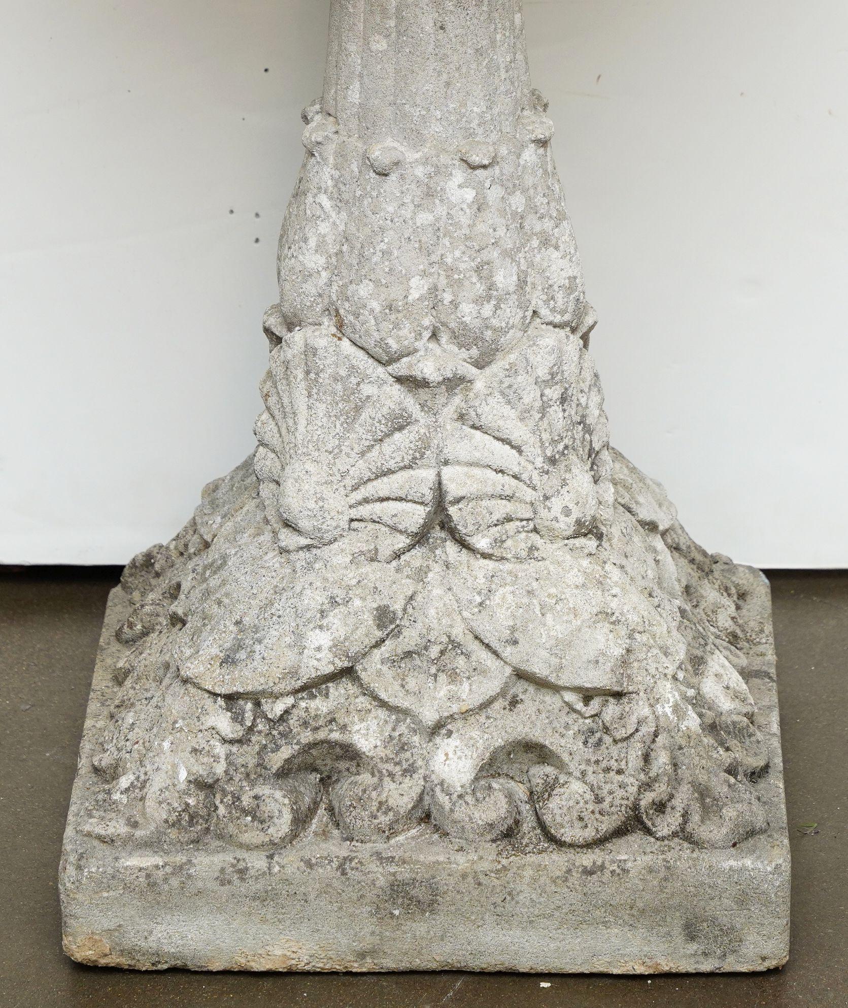Large English Vintage Bird Bath on Column Base with Seashell ...