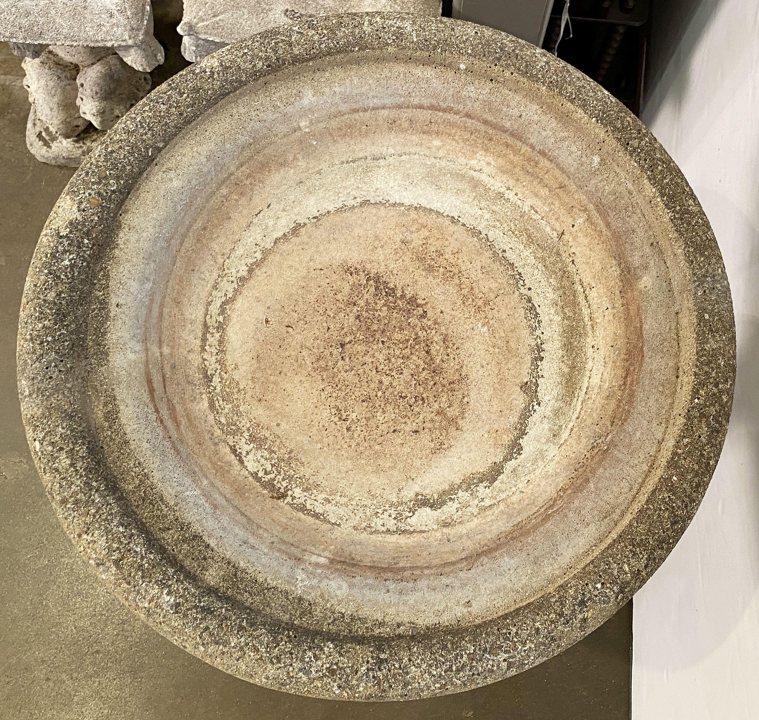 Large English Vintage Bird Bath on Column Base with Seashell ...