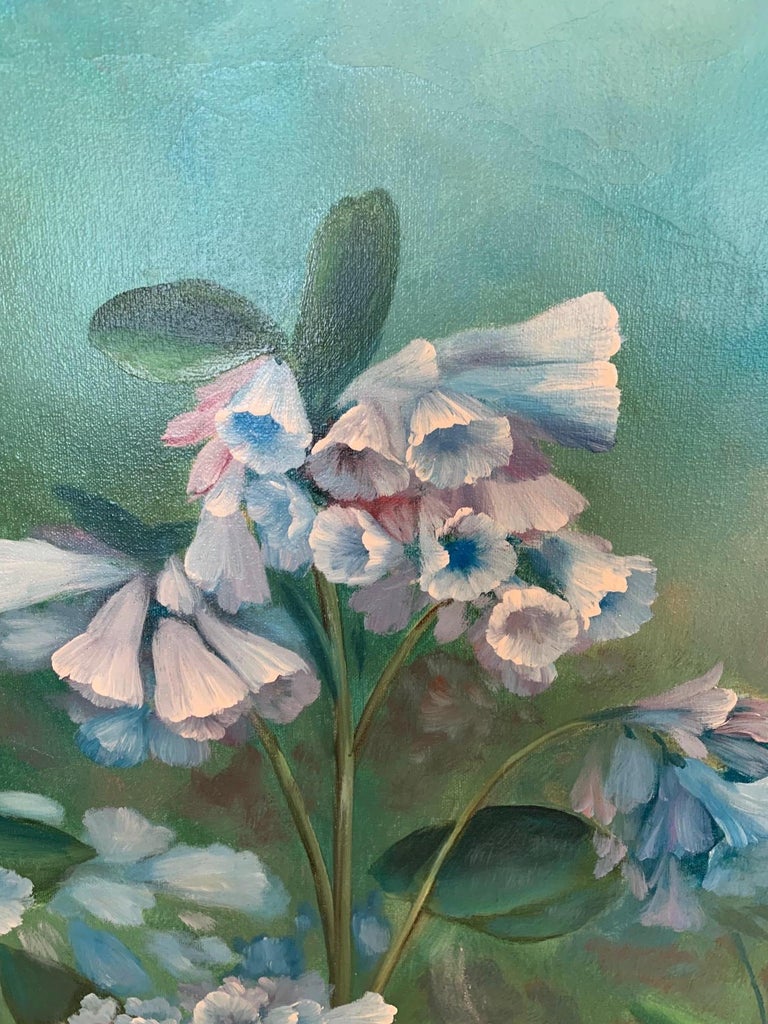 Large Ethereal Square Painting of Foxgloves by H Simpson For Sale at ...