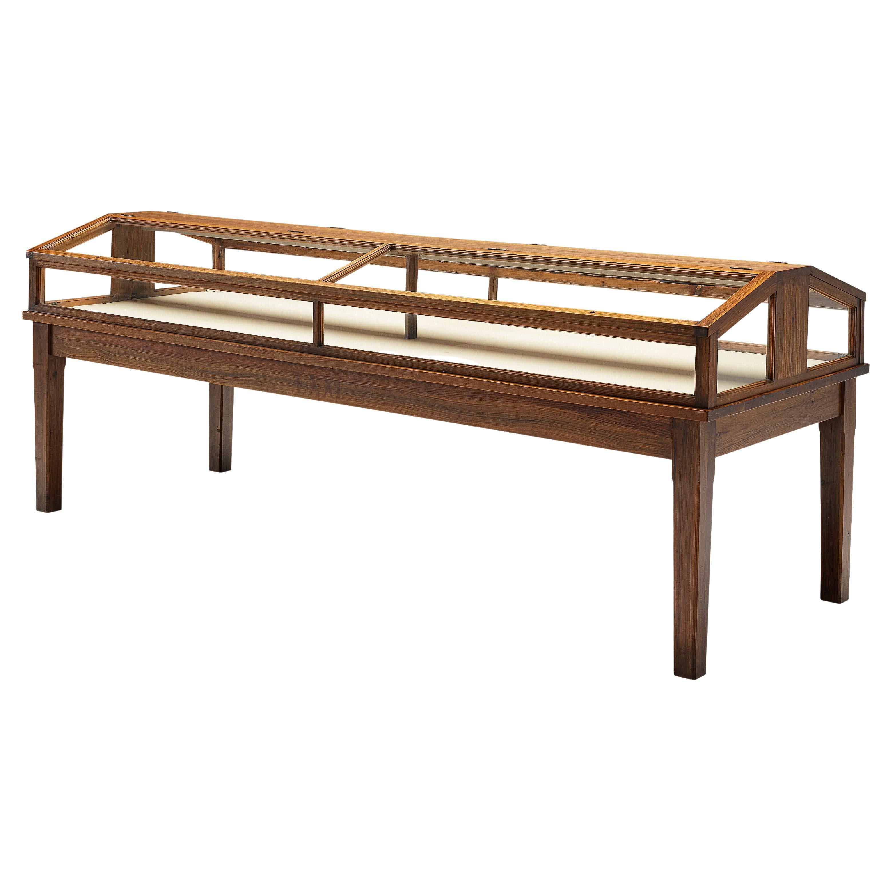 Large European Showcase in Pine and Glass For Sale at 1stDibs