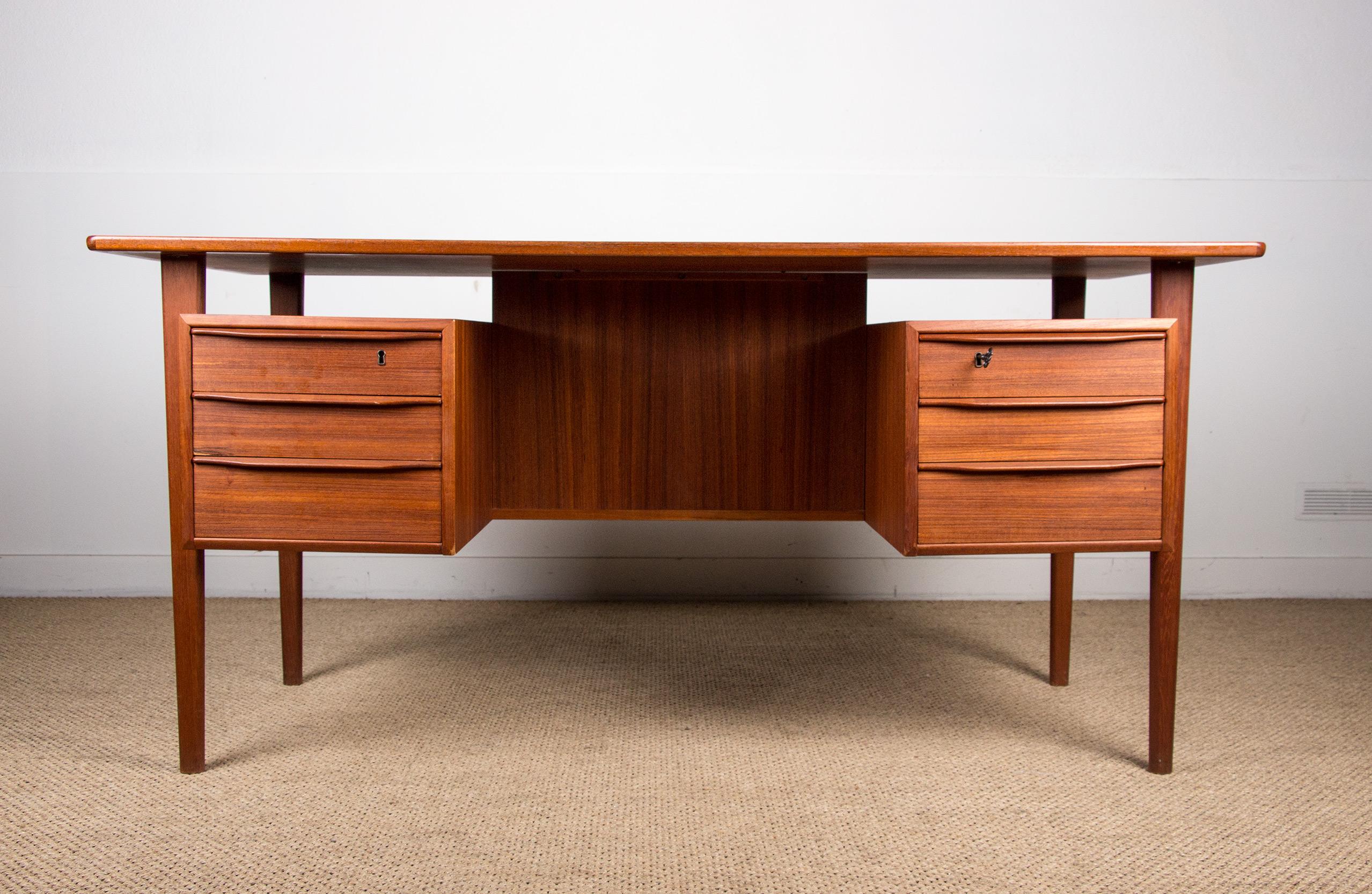Large Executive Desk, Double Sided, Danish in Teak 1969 Peter Lovig ...