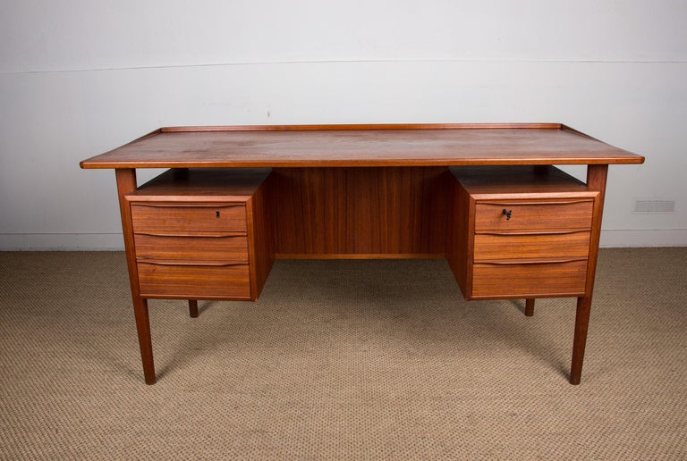 Large Executive Desk, Double Sided, Danish in Teak 1969 Peter Lovig ...