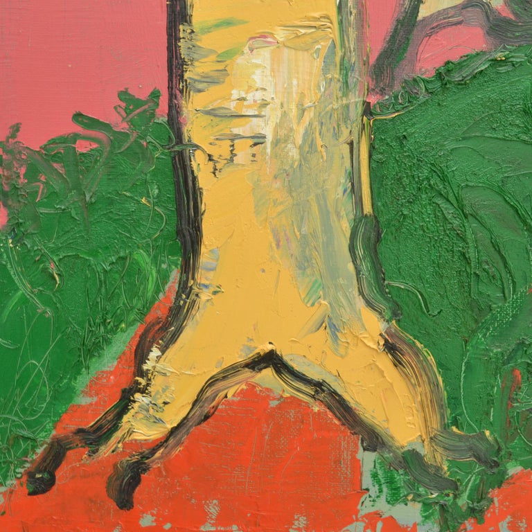 Large Expressionist Colorful Birch Tree Landscape Painting by Rafael ...