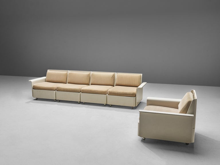 Large Extendable Modular Sofa on Wheels at 1stDibs | extendable couch ...
