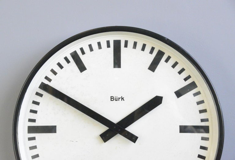 Large Factory Clock by Burke, Circa 1950s at 1stDibs