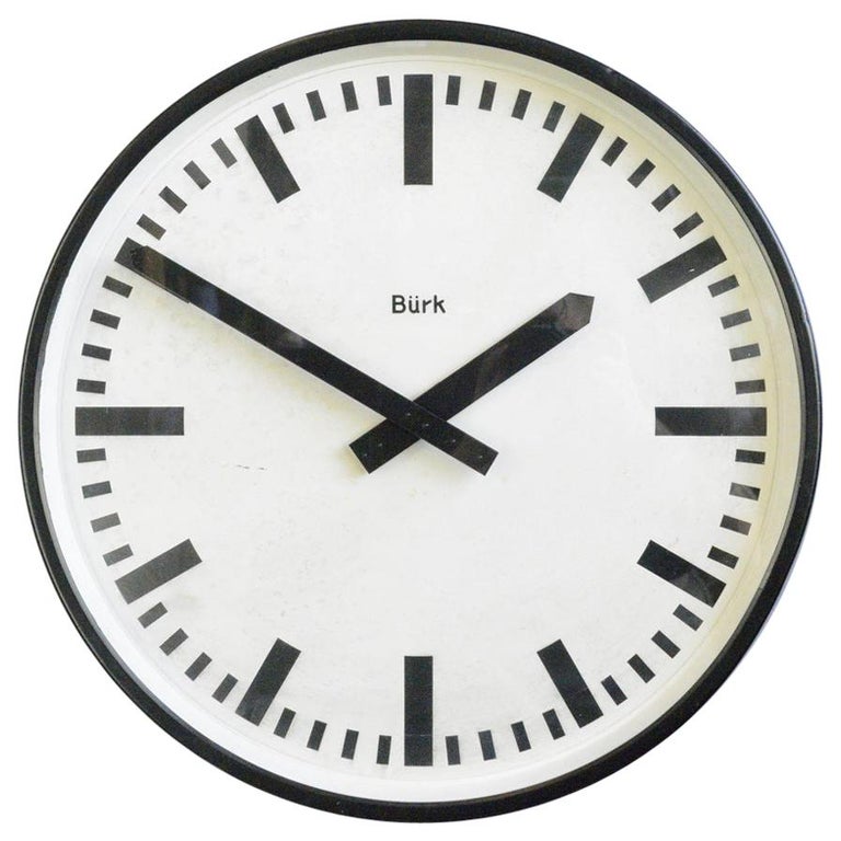 Large Factory Clock by Burke, Circa 1950s at 1stDibs