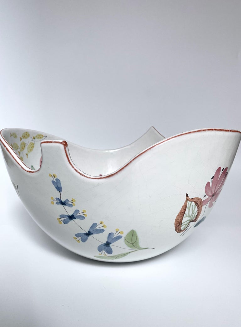 Large Faience Ceramic Bowl and Plate by Stig Lindberg for Gustavsberg ...