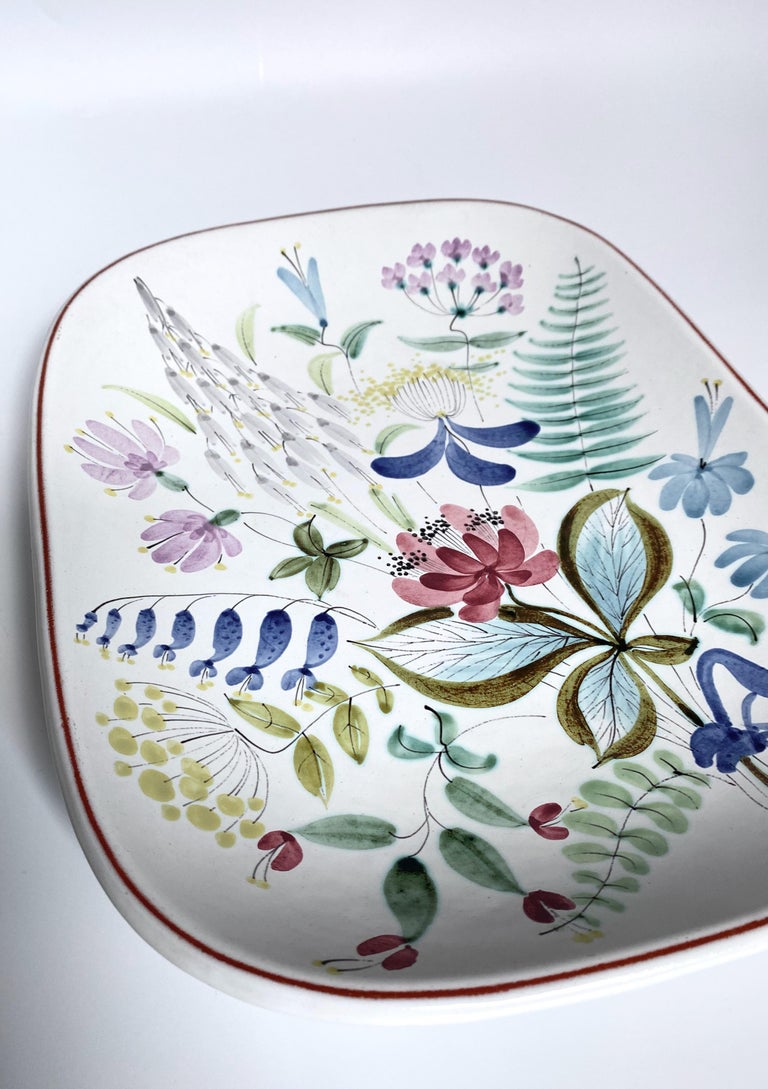 Large Faience Ceramic Bowl and Plate by Stig Lindberg for Gustavsberg ...
