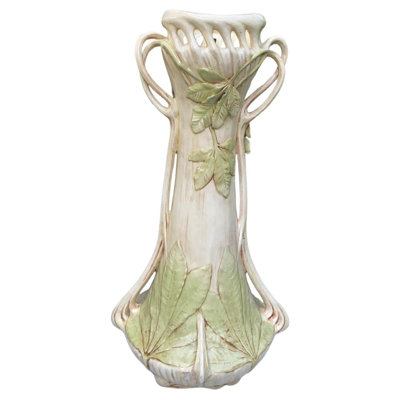 Large Majolica Vase Art Nouveau Royal Dux Circa 1900 For Sale at 1stDibs