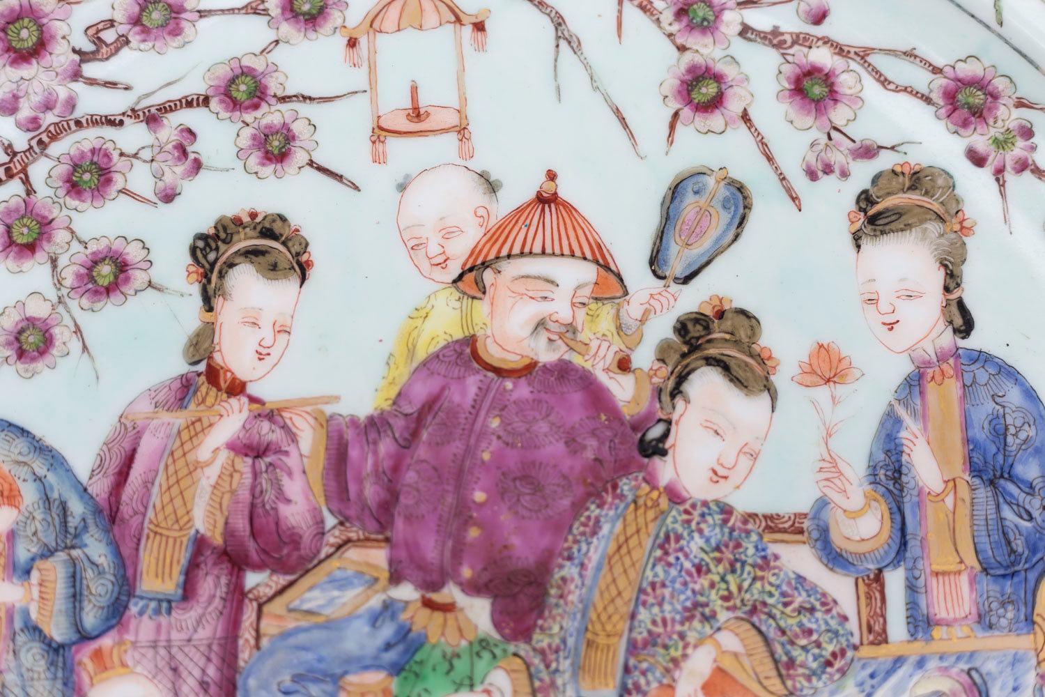 Large Famille Rose Porcelain Plate, Qing Dynasty at 1stDibs | famille ...