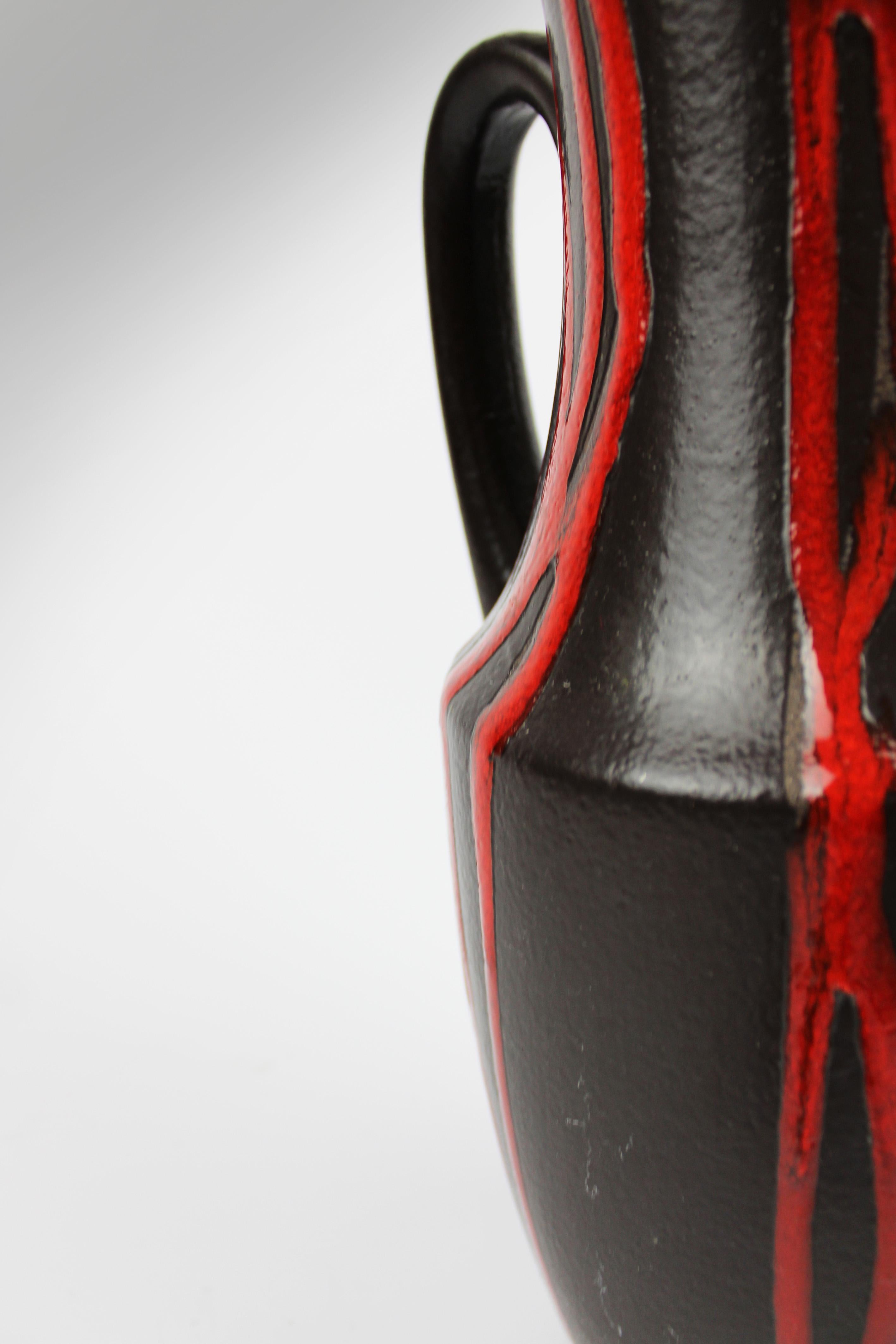 Large fat Lava Glazed Pitcher chocolate and red by Scheurich Germany ...