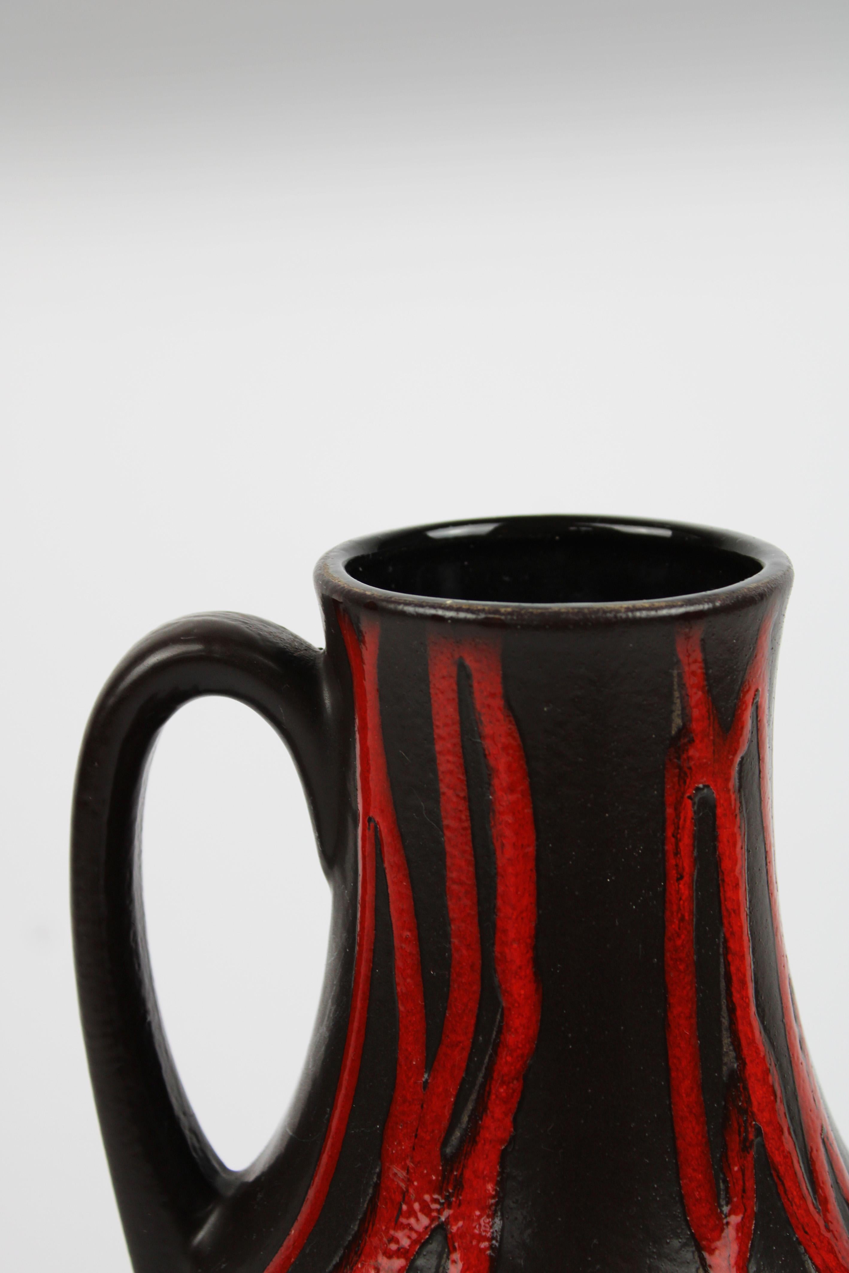 Large fat Lava Glazed Pitcher chocolate and red by Scheurich Germany ...