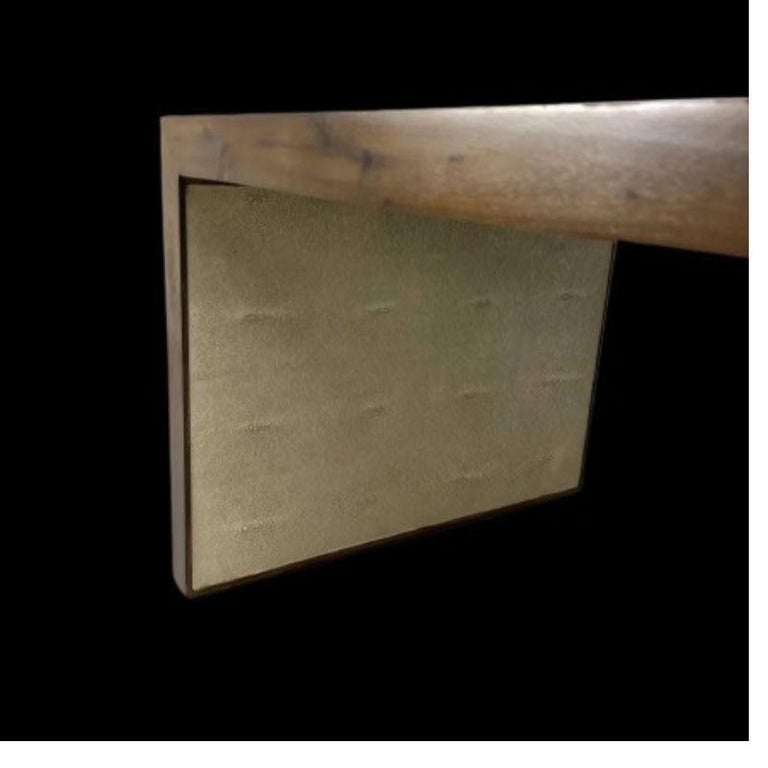 Large Faux Shagreen With Wood Frame Coffee Table For Sale at 1stDibs