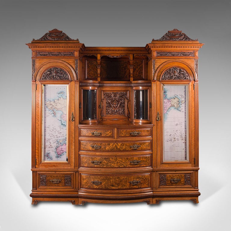 Large Fine Antique Wardrobe Compactum, English, Walnut, Gillow and Co ...