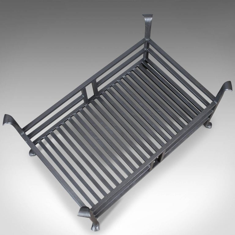 Large Fire Basket, English, Fireplace, Iron Grate, Vintage 20th Century ...