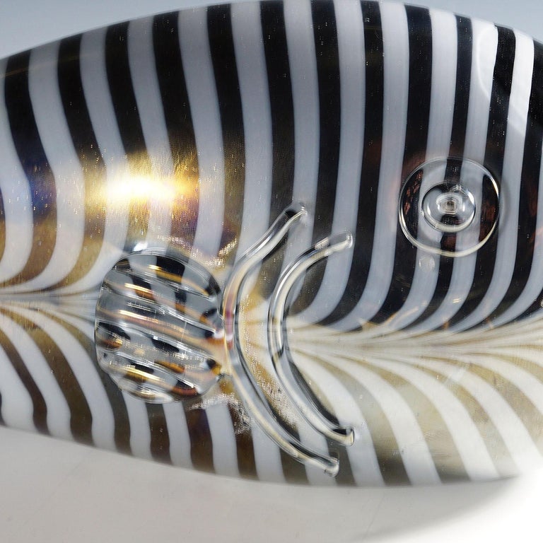 Large Fish with Lattimo Fenicio Decoration by Tyra Lundgren for Venini ...