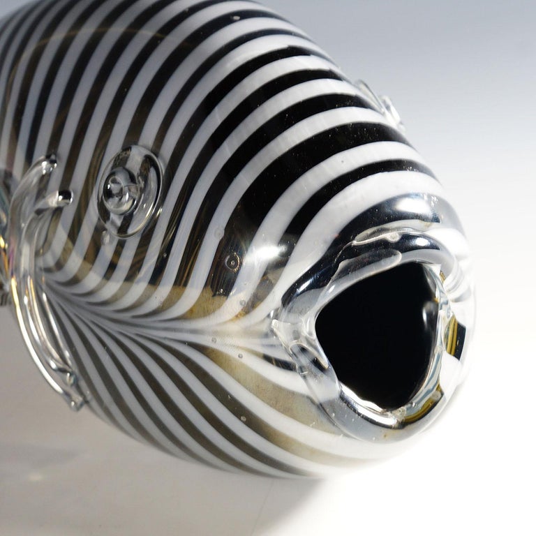 Large Fish with Lattimo Fenicio Decoration by Tyra Lundgren for Venini ...