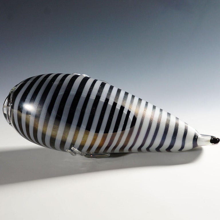 Large Fish with Lattimo Fenicio Decoration by Tyra Lundgren for Venini ...