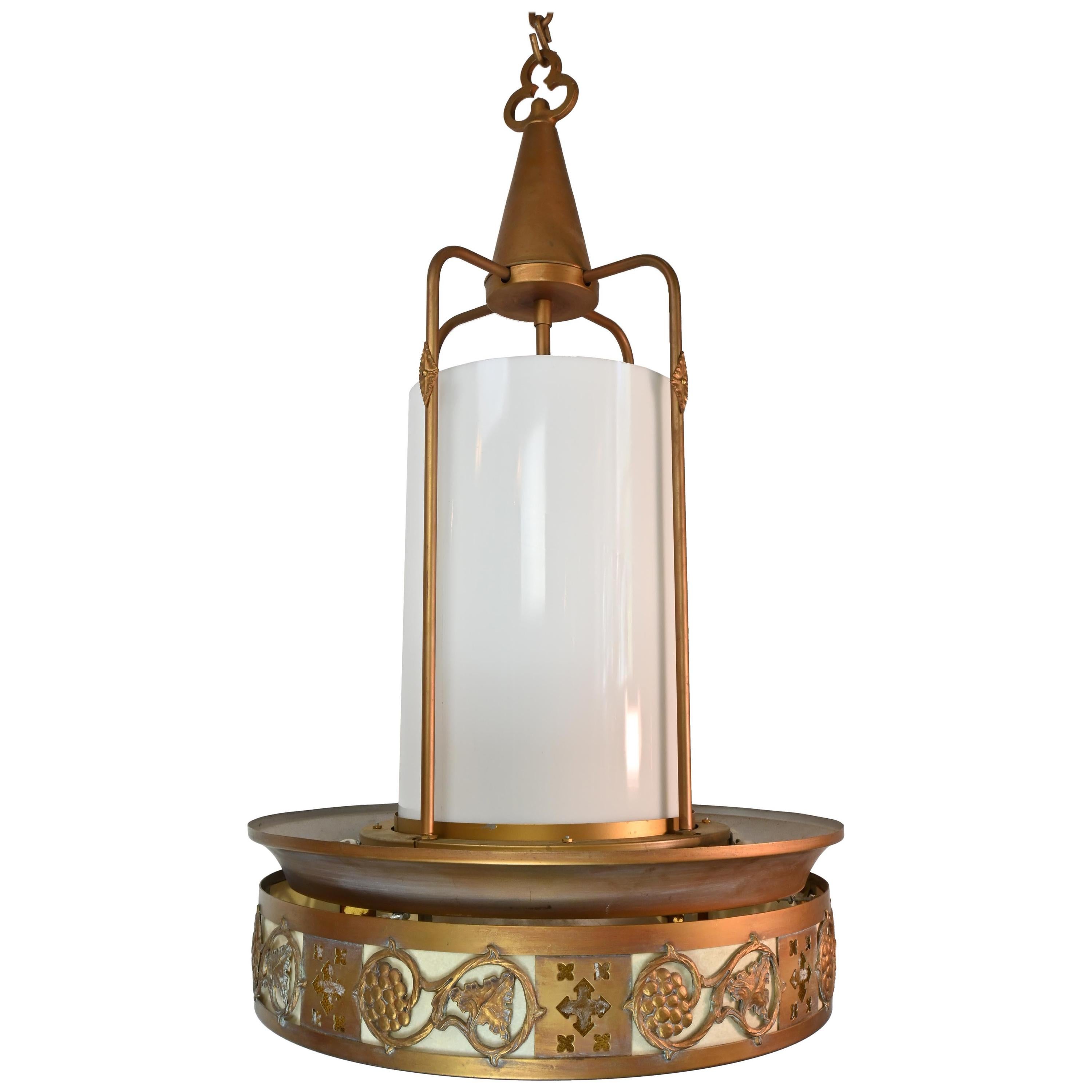 Large Scale Copper Art Deco Theater Fixture at 1stDibs